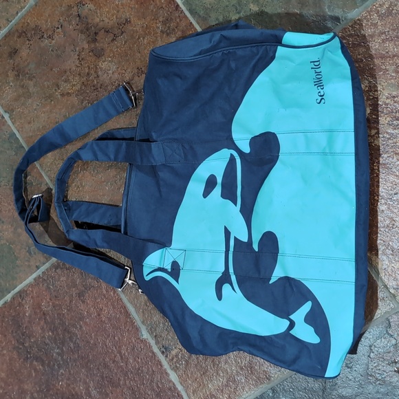 Seaworld | Bags | Seaworld Blue Tote Travel Big Bag Adjustable Strap ...